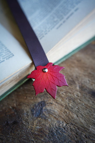 Personalized Leather Maple Leaf Bookmark - Made In Canada – Hammerthreads