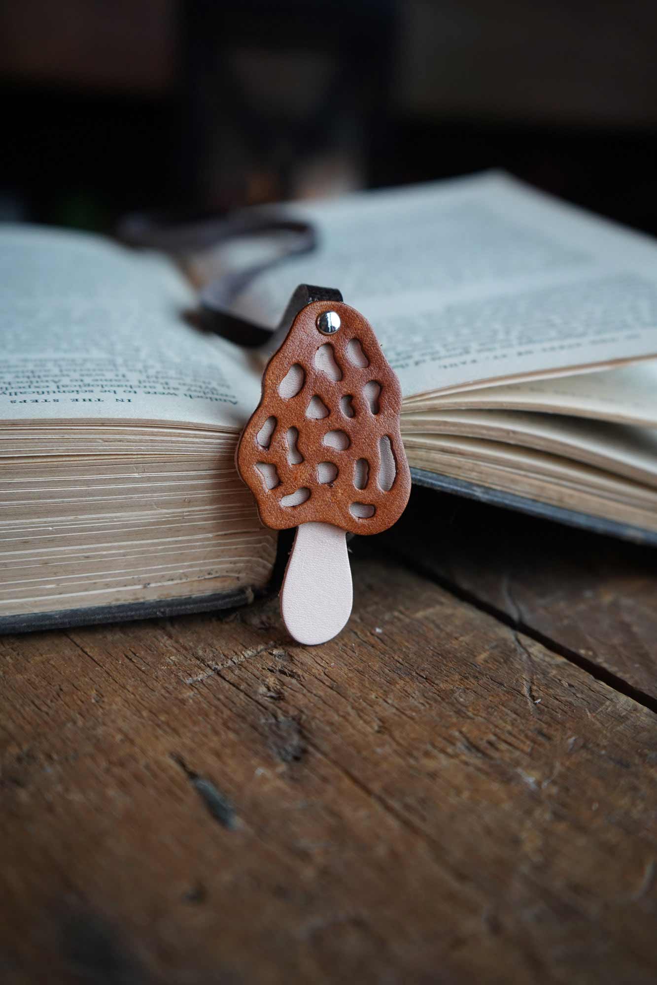 Mushroom Bookmark -Recycled Leather Bookmarks - Hammerthreads