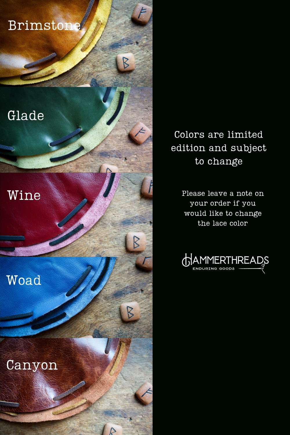 Rune Casting Pouch - Leather Rune Tray - Made In Canada - Hammerthreads