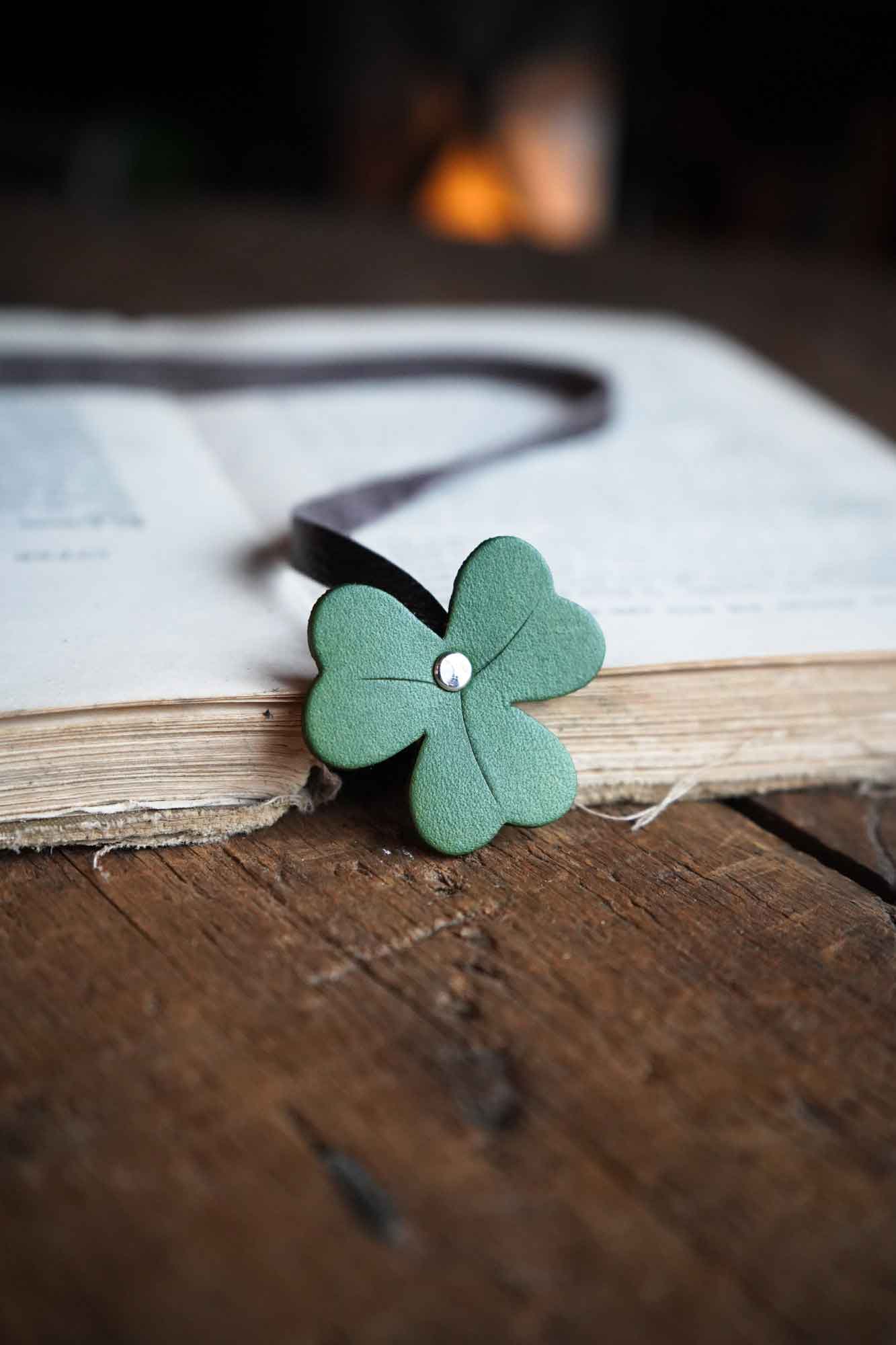 Shamrock Bookmark - Recycled Leather - Hammerthreads