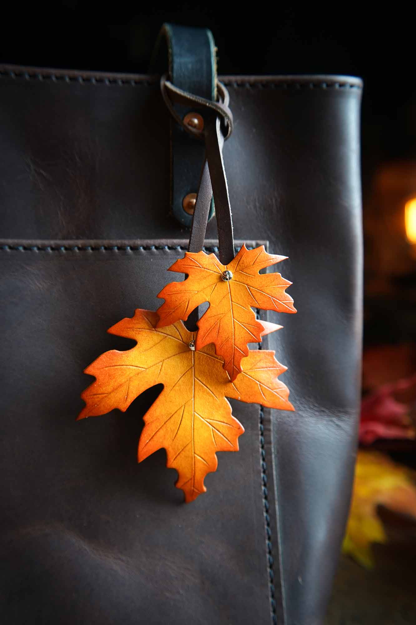 Sugar Maple Leaf Leather Bag Charms - Made In Canada – Hammerthreads