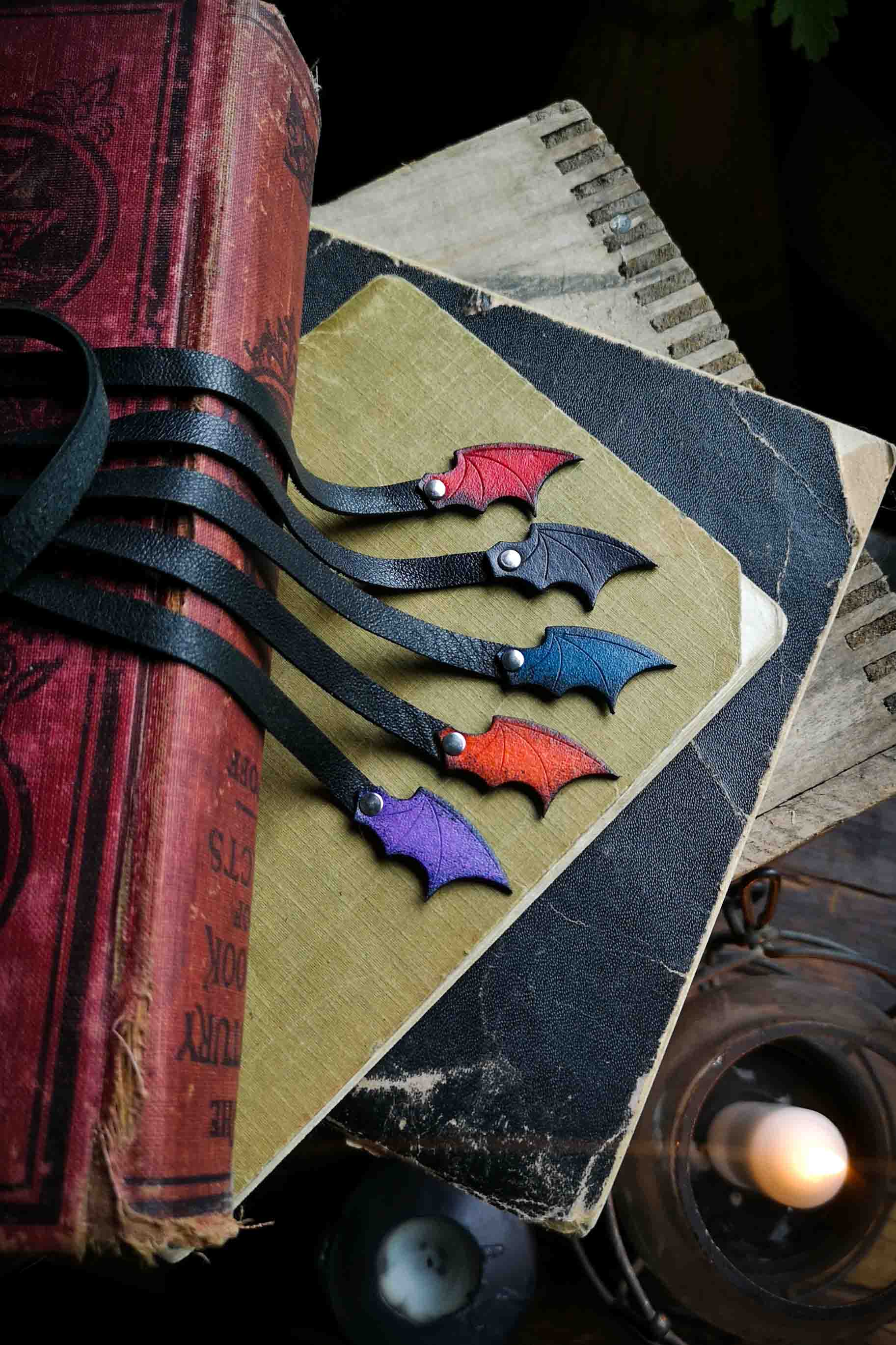 Bat Wing Bookmark - Recycled Leather Bookmarks - Hammerthreads