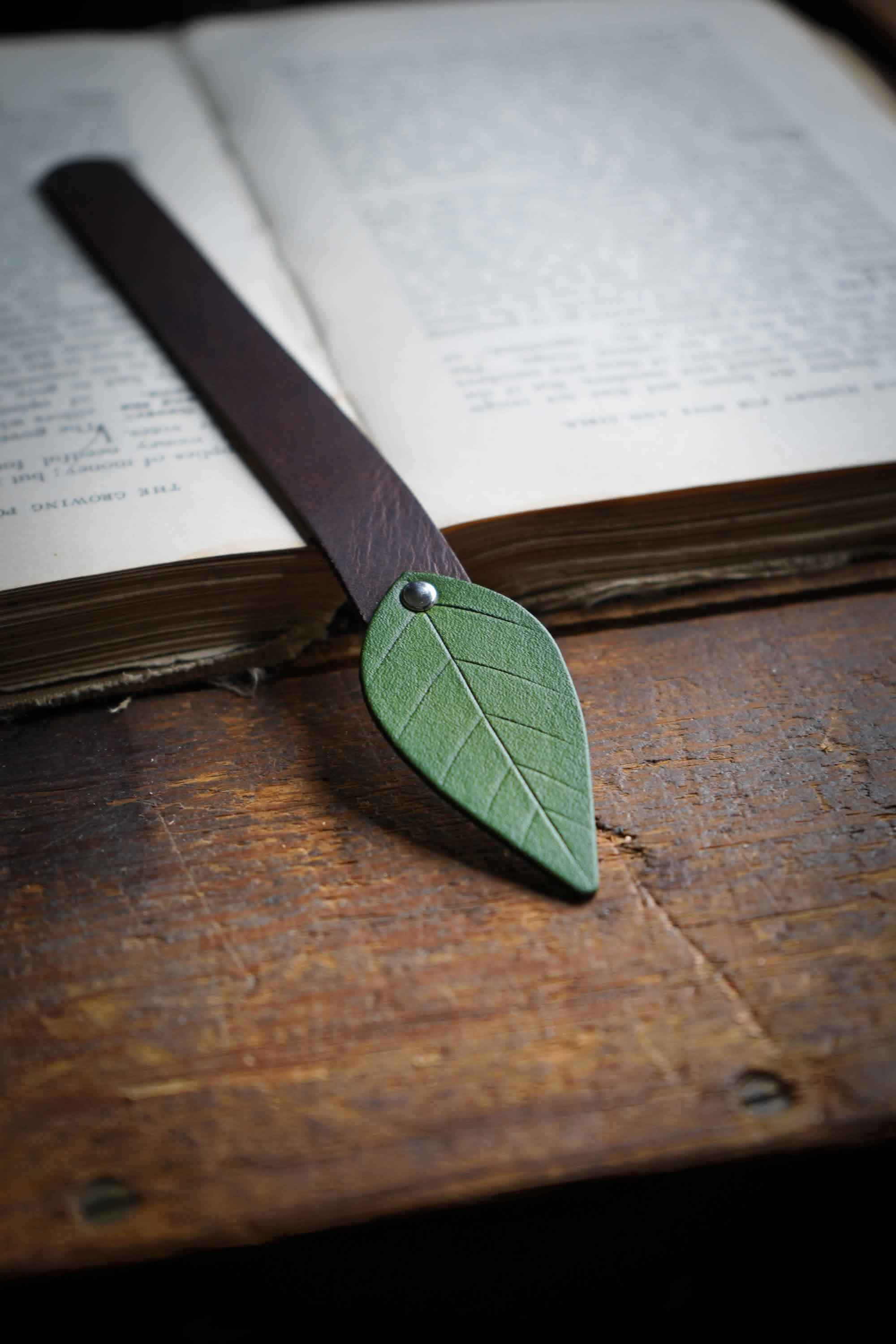 Personalized Leather Leaf Bookmark - Made In Canada - Hammerthreads