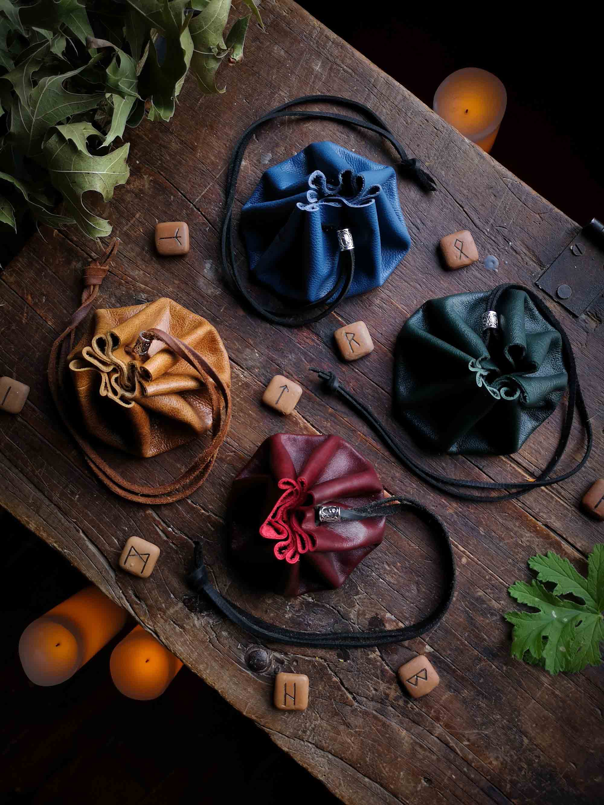 Rune Casting Pouch SECONDS SALE - Leather Rune Tray - Made In Canada ...